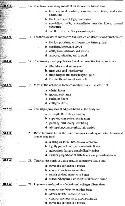 1. The four primary tissue types found in the human | Chegg.com