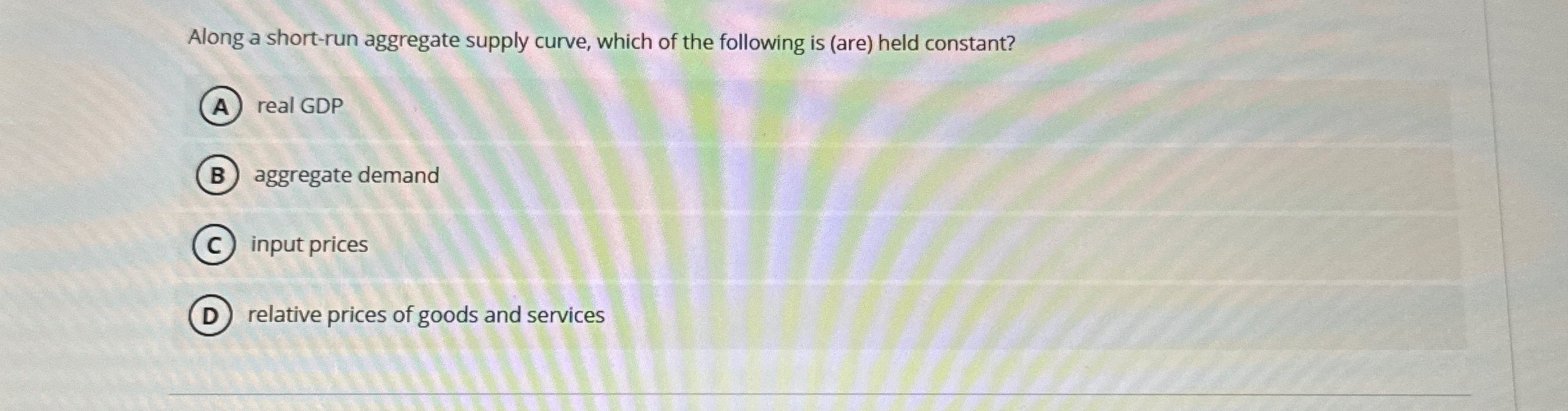 Solved Along a short-run aggregate supply curve, which of | Chegg.com