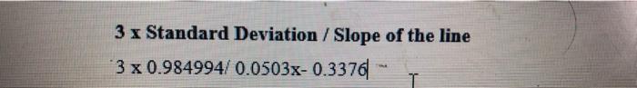 Solved 3× Standard Deviation / Slope of the line | Chegg.com