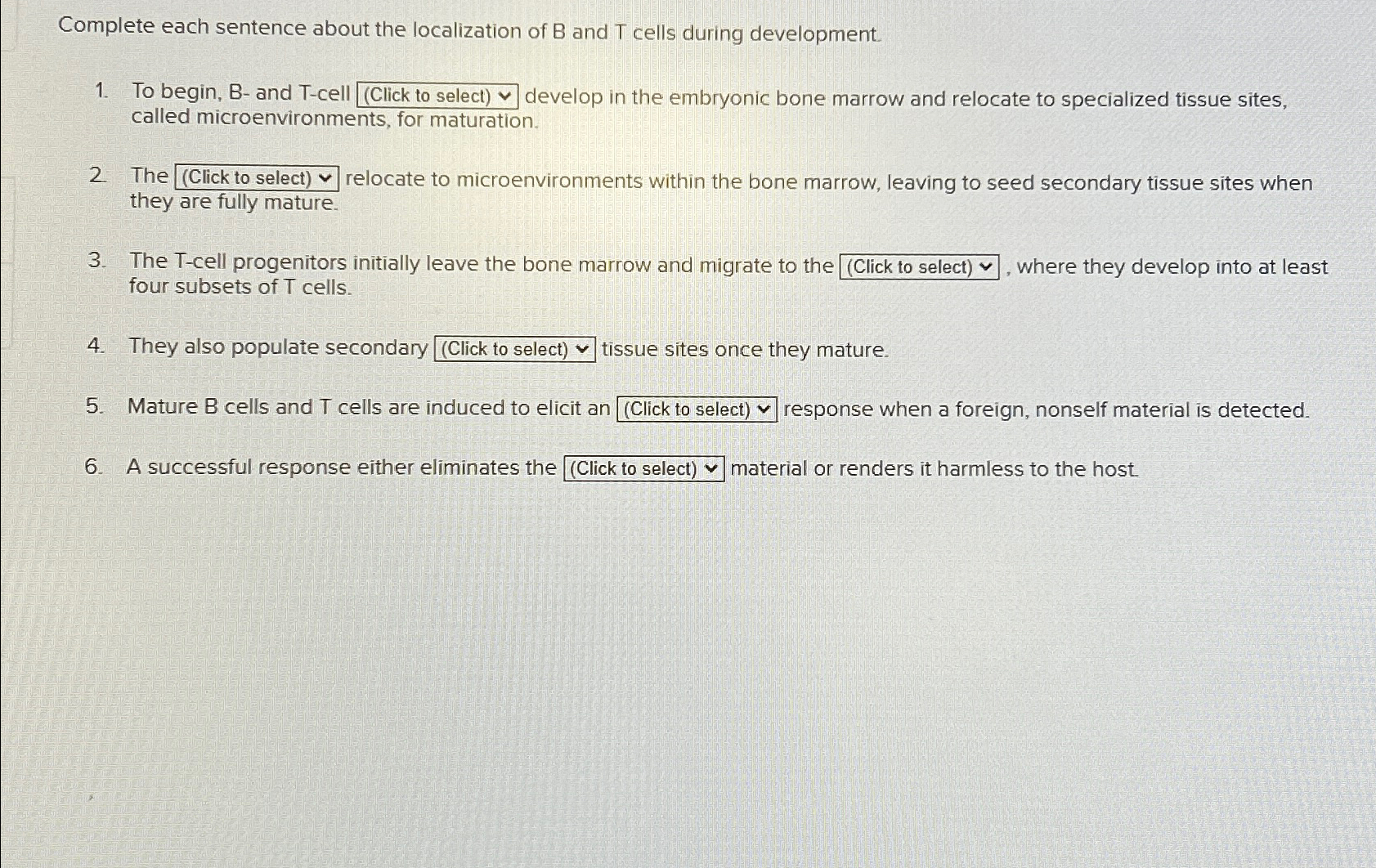 Solved Complete each sentence about the localization of B | Chegg.com