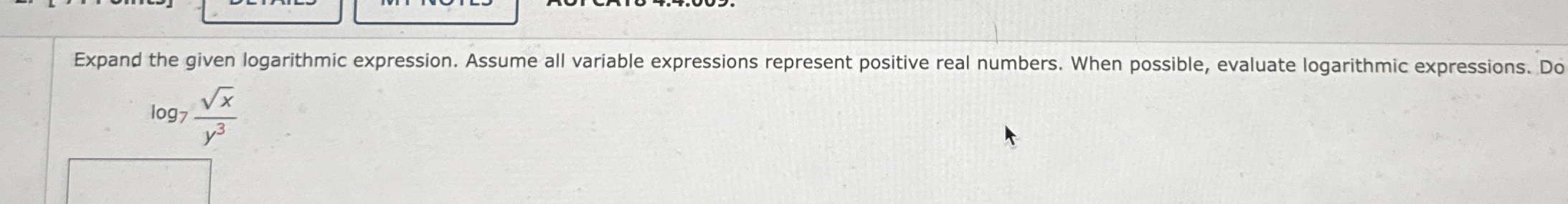 Solved by an EXPERT Expand the given logarithmic expression. Assume all | Chegg.com