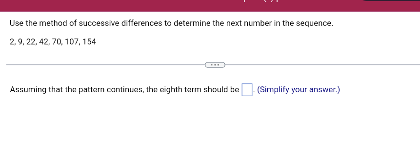 Solved Use the method of successive differences to determine | Chegg.com