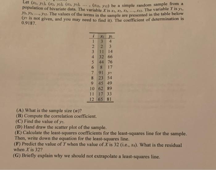 Let (x1,y1),(x2,y2),(x3,y3),…,(x12,y12) be a simple | Chegg.com