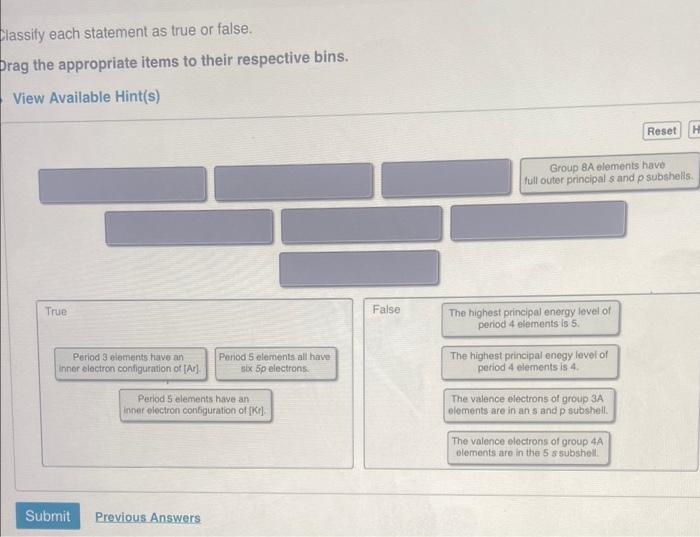 Solved Classify each statement as true or false. Drag the | Chegg.com