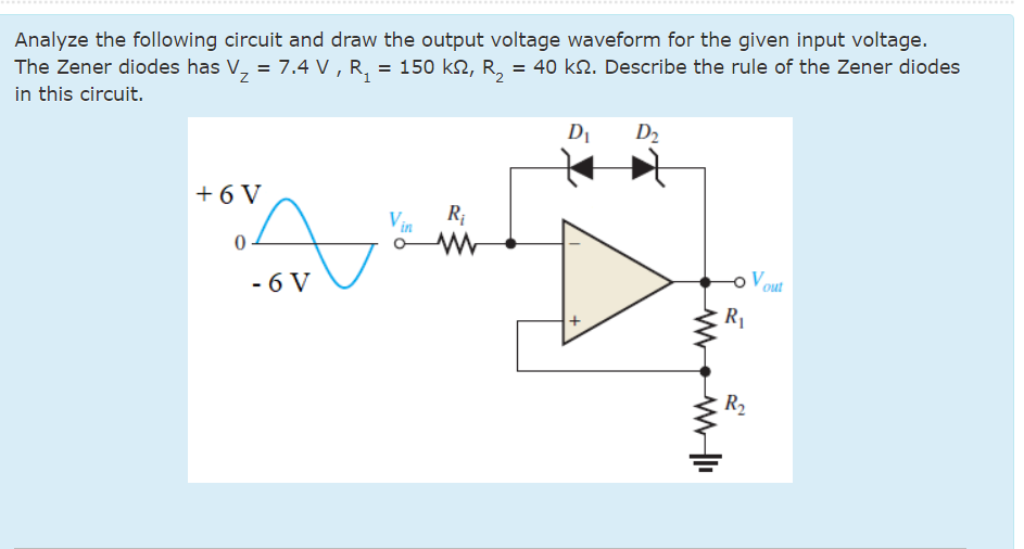 Solved Analyze the following circuit and draw the output | Chegg.com