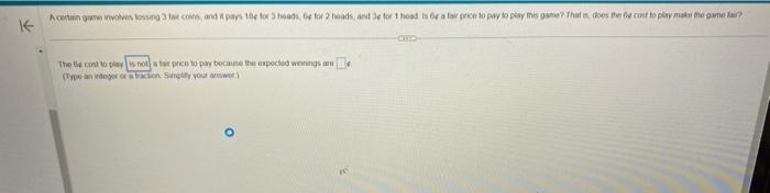 Solved A certain game involves tossing 3 fair coins and it | Chegg.com