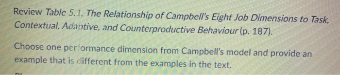 Solved THE RELATIONSHIP OF CAMPBELL'S EIGHT JOB DIMENSIONS | Chegg.com