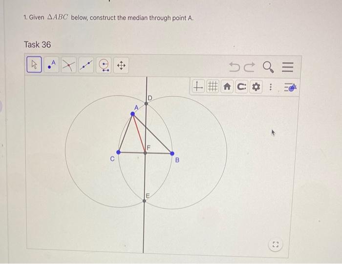 Solved 1. Given ABC below, construct the median through | Chegg.com Solved 1. Given ABC below, construct the median through | Chegg.com