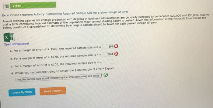 Solved Video Excel Online Freeform Activity: Calculating | Chegg.com