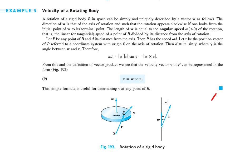 EXAMPLE 5 ﻿Velocity of a Rotating BodyA rotation of a | Chegg.com