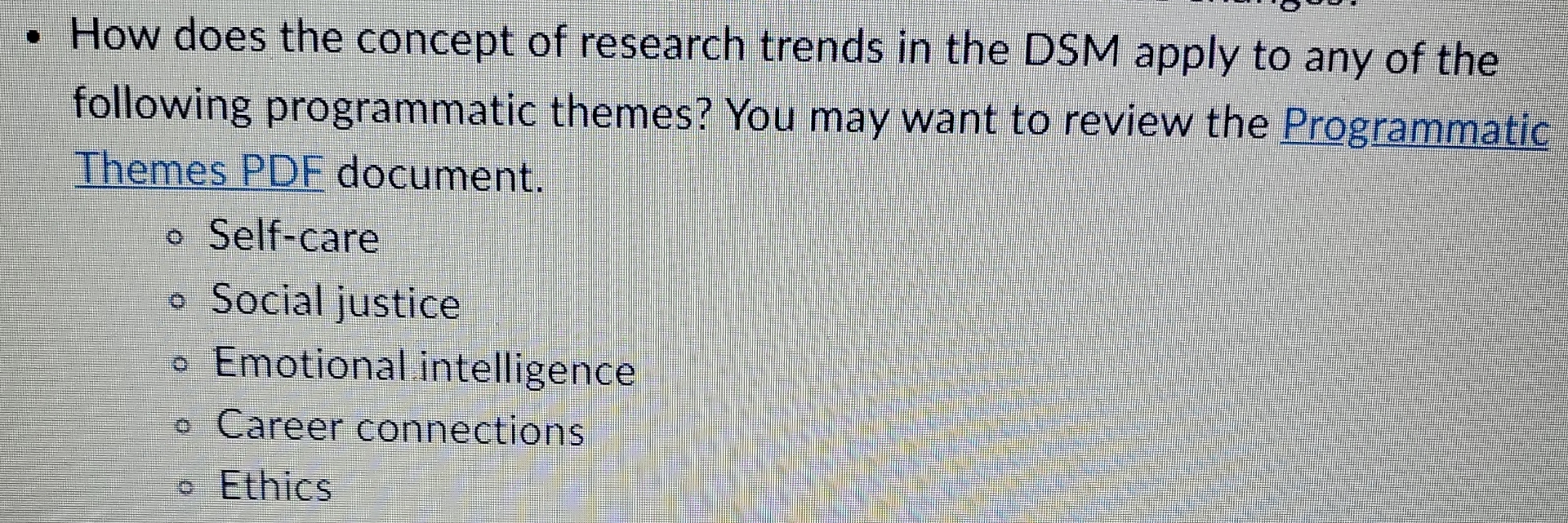 Solved How does the concept of research trends in the DSM | Chegg.com