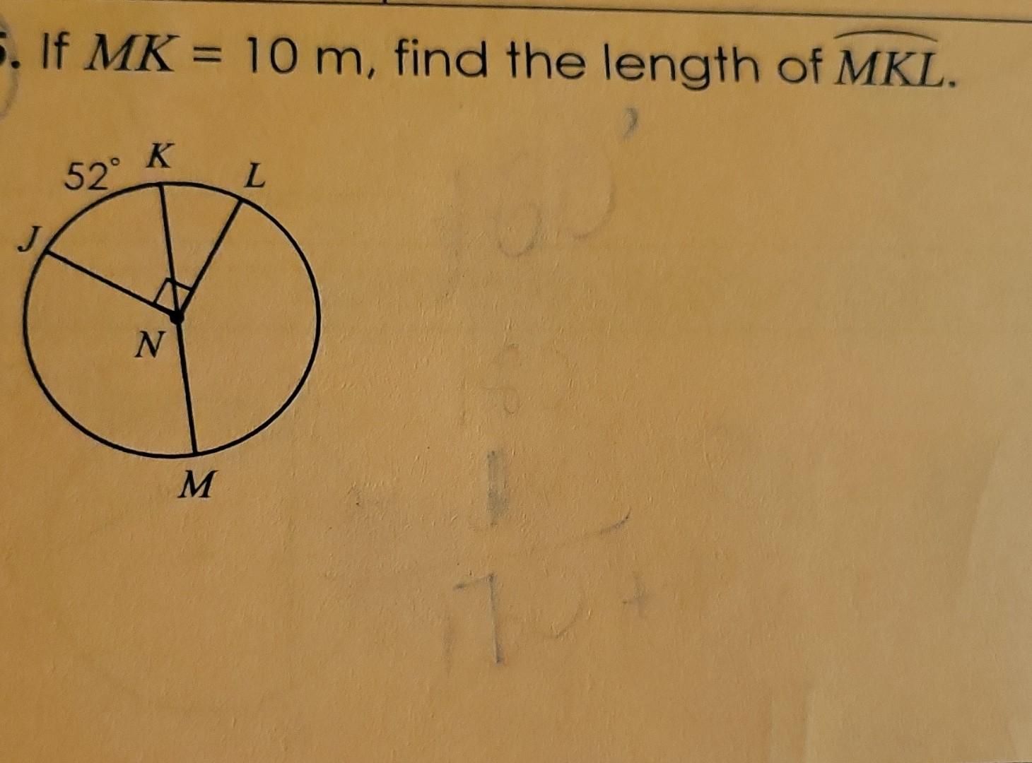 Solved If MK=10 m, find the length of MKL | Chegg.com