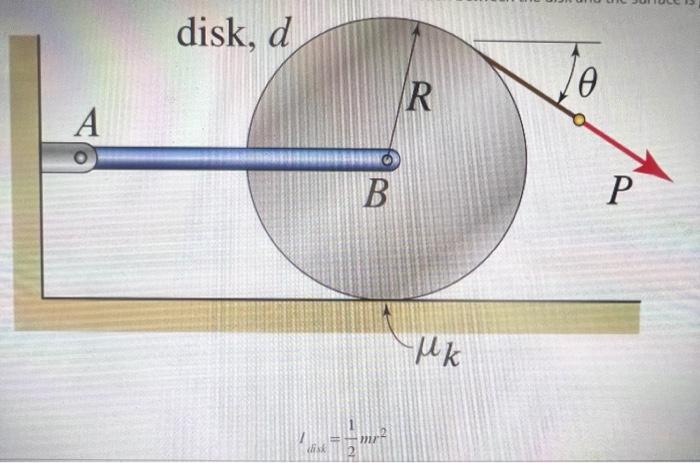 Solved A uniform disk of radius R = 0.5 m and mass m = 10 kg | Chegg.com