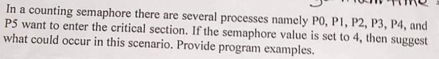 Solved In A Counting Semaphore There Are Several Processes 6934