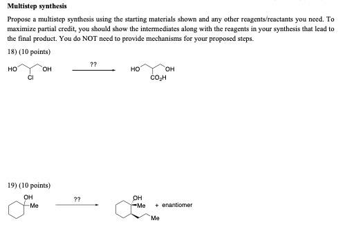 Solved Multistep synthesis Propose a multistep synthesis | Chegg.com