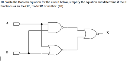 Solved Write the Boolean equation for the circuit below, | Chegg.com