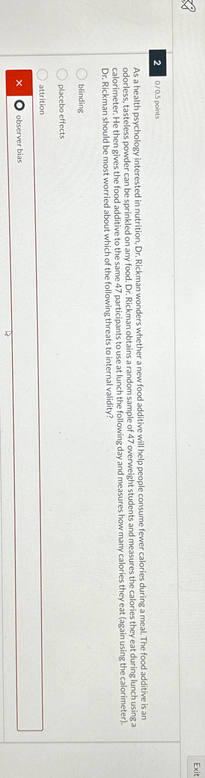 Solved As a health psychology interested in nutrition00.5 | Chegg.com