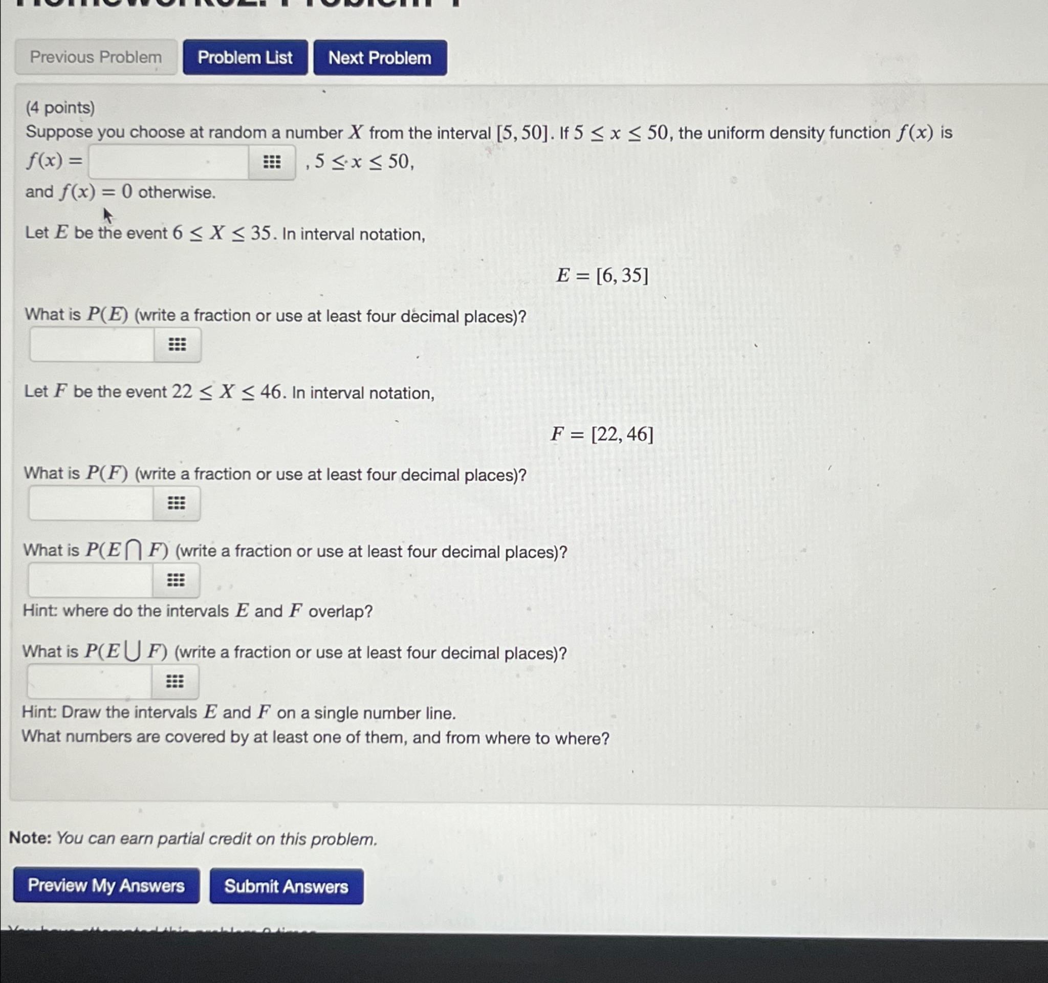 Solved (4 points)\\nSuppose you choose at random a number x | Chegg.com