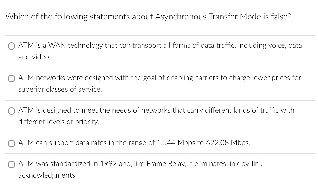 Solved Which of the following statements about Asynchronous | Chegg.com