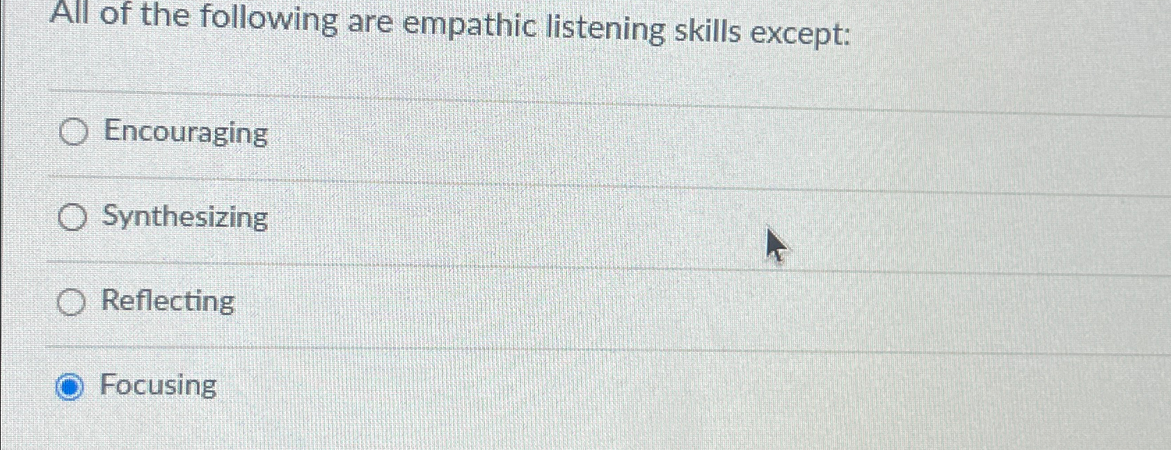 Solved All of the following are empathic listening skills | Chegg.com