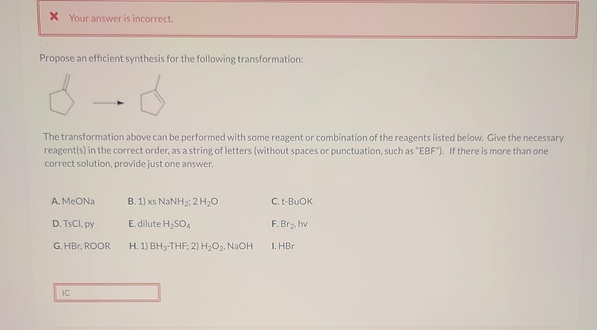 Solved * Your answer is incorrect. Propose an efficient | Chegg.com