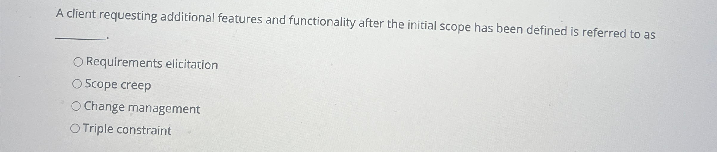 Solved A client requesting additional features and | Chegg.com