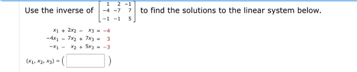 Solved Use an augmented matrix and row operations to find | Chegg.com