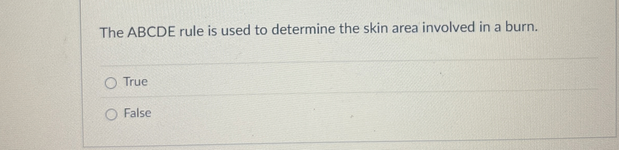 Solved The ABCDE rule is used to determine the skin area | Chegg.com