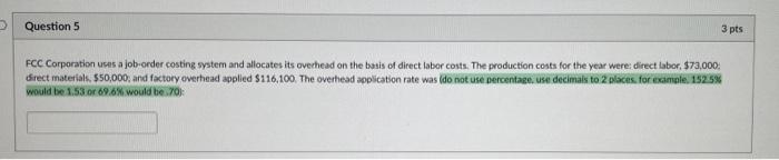 Solved FCC Corporation uses a job-order costing system and | Chegg.com