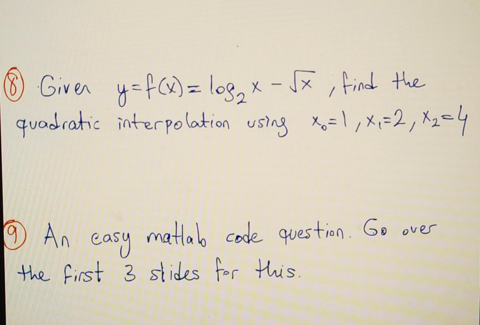 Solved (8) Given y=f(x)=log2x−x, find the quadratic | Chegg.com Solved (8) Given y=f(x)=log2x−x, find the quadratic | Chegg.com