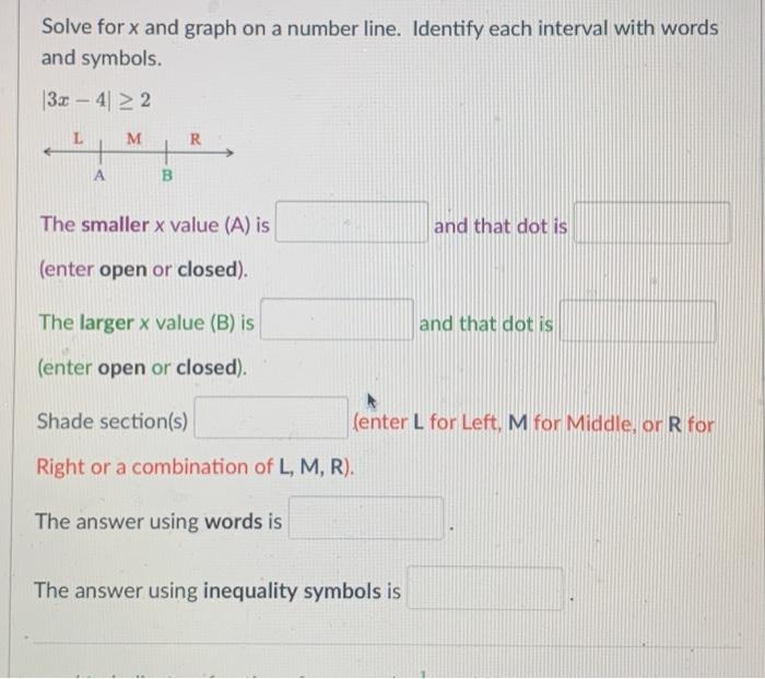 Solved Solve for x and graph on a number line. Identify each | Chegg.com