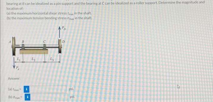Solved bearing at B can be idealized as a pin support and | Chegg.com