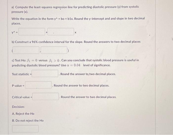 Solved Question 1 10 pts A blood pressure measurement | Chegg.com