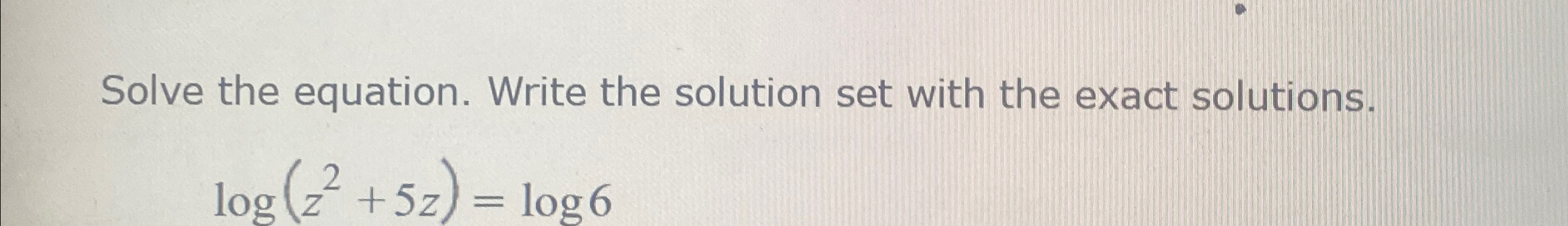 Solved Solve the equation. Write the solution set with the | Chegg.com
