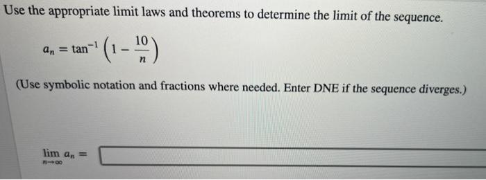Solved Use the appropriate limit laws and theorems to | Chegg.com