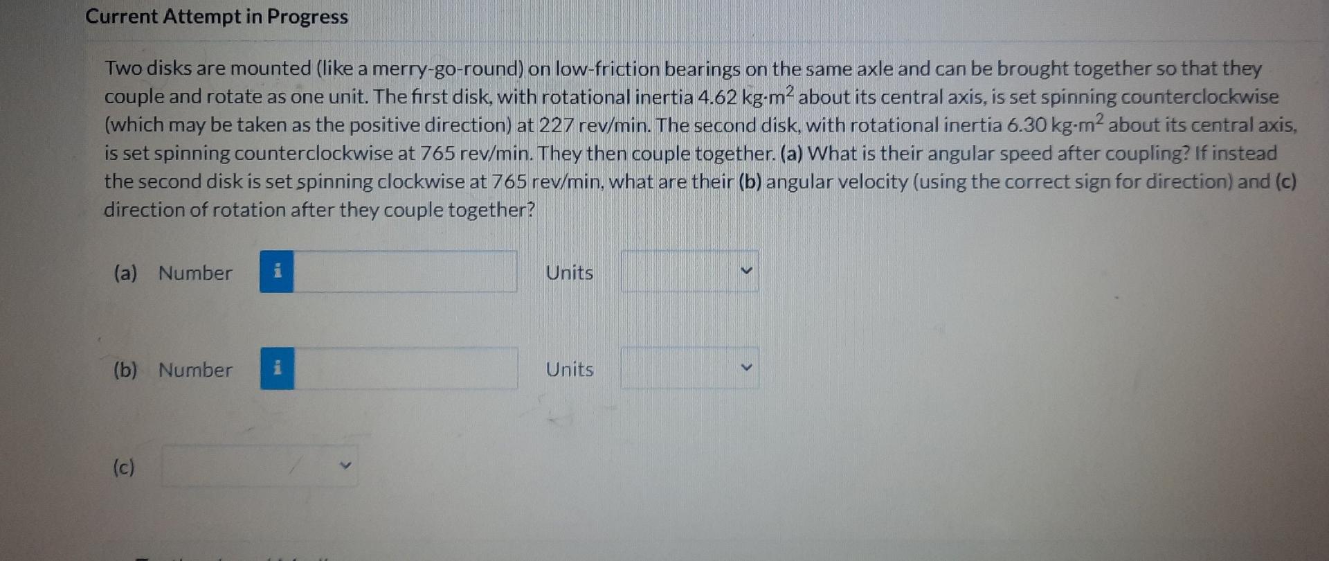 Solved Current Attempt in Progress Two disks are mounted | Chegg.com