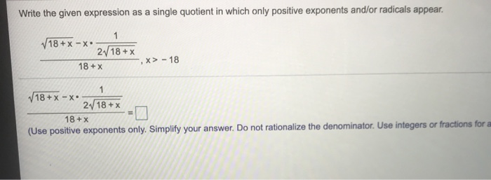 Solved Write the given expression as a single quotient in | Chegg.com