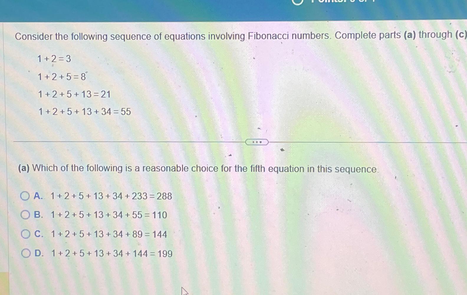 Solved Consider the following sequence of equations | Chegg.com