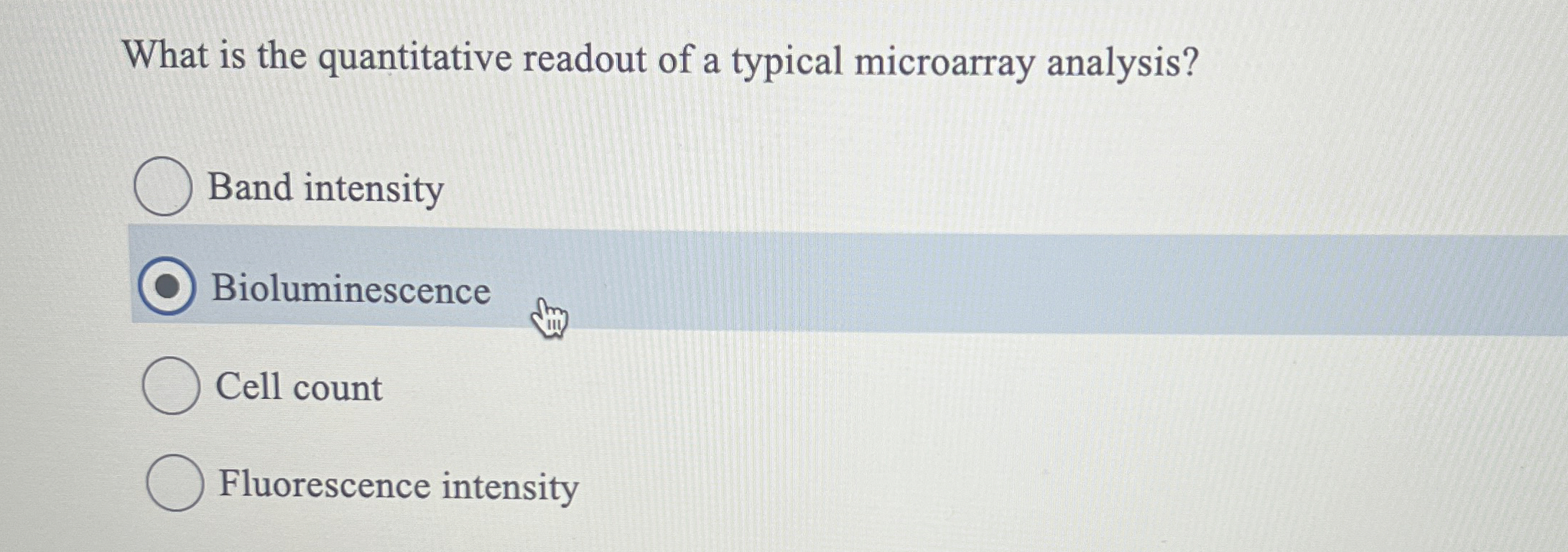 Solved What is the quantitative readout of a typical | Chegg.com