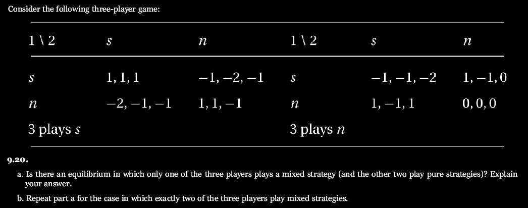 Solved Consider the following three-player game:9.20.a. ﻿Is | Chegg.com