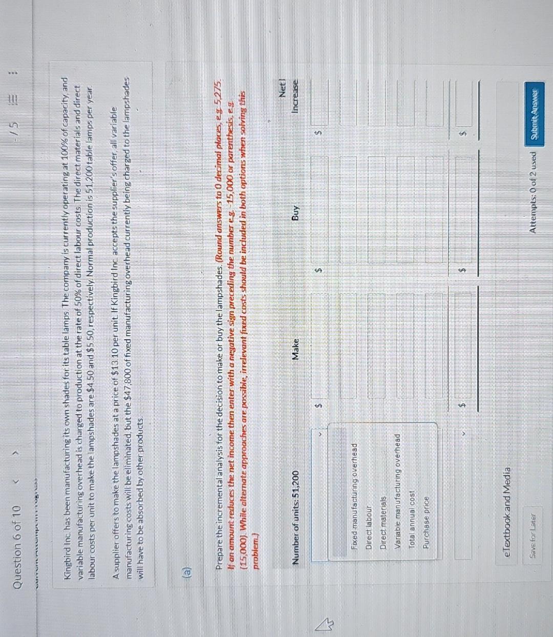Solved Kingbird Inc has been manufacturing its own shades | Chegg.com