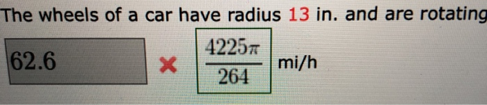 Solved The wheels of a car have radius 13 in. and are | Chegg.com