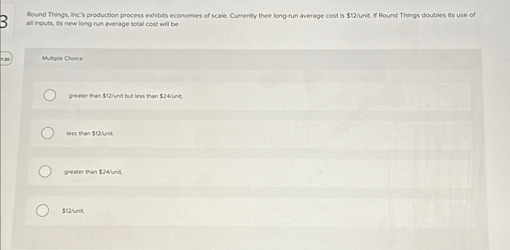 Solved Round Things, Inc.'s production process exhibits | Chegg.com