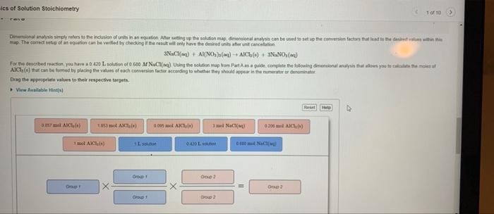 ics of Solution Stoichiometry Dimensional analysis | Chegg.com