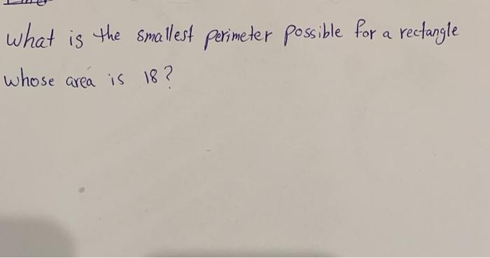 Solved what is the smallest perimeter possible for a | Chegg.com