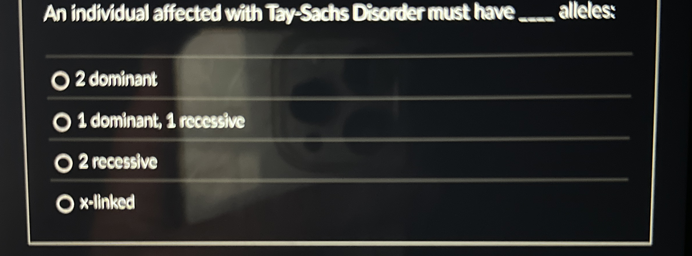 Solved An individual affected with Tay-Sachs Disorder must | Chegg.com