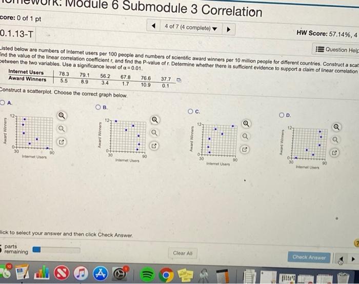 Solved Module 6 Submodule 3 Correlation Core 0 Of 1 Pt 4 Of