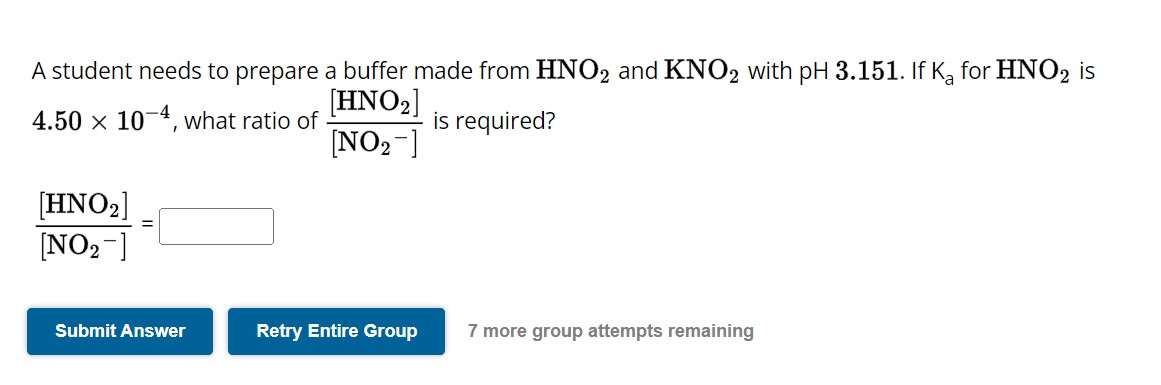 Solved A student needs to prepare a buffer made from HNO2 | Chegg.com
