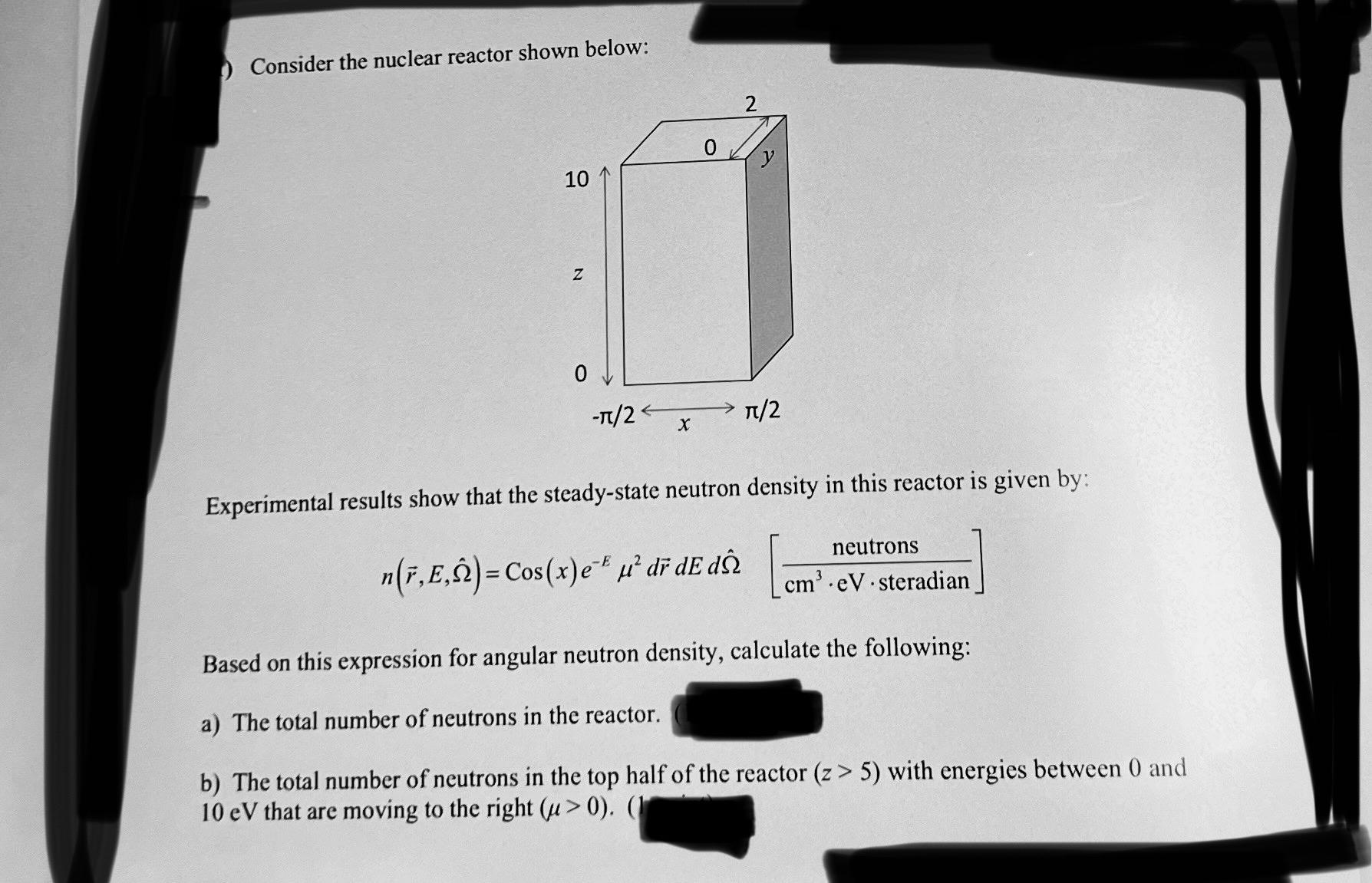 Solved Consider the nuclear reactor shown below:Experimental | Chegg.com