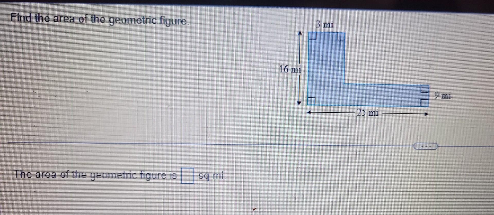 Solved Find the area of the geometric figure. The area of | Chegg.com